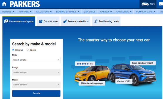 Parkers launches redesigned homepage and upgraded tools | new cars